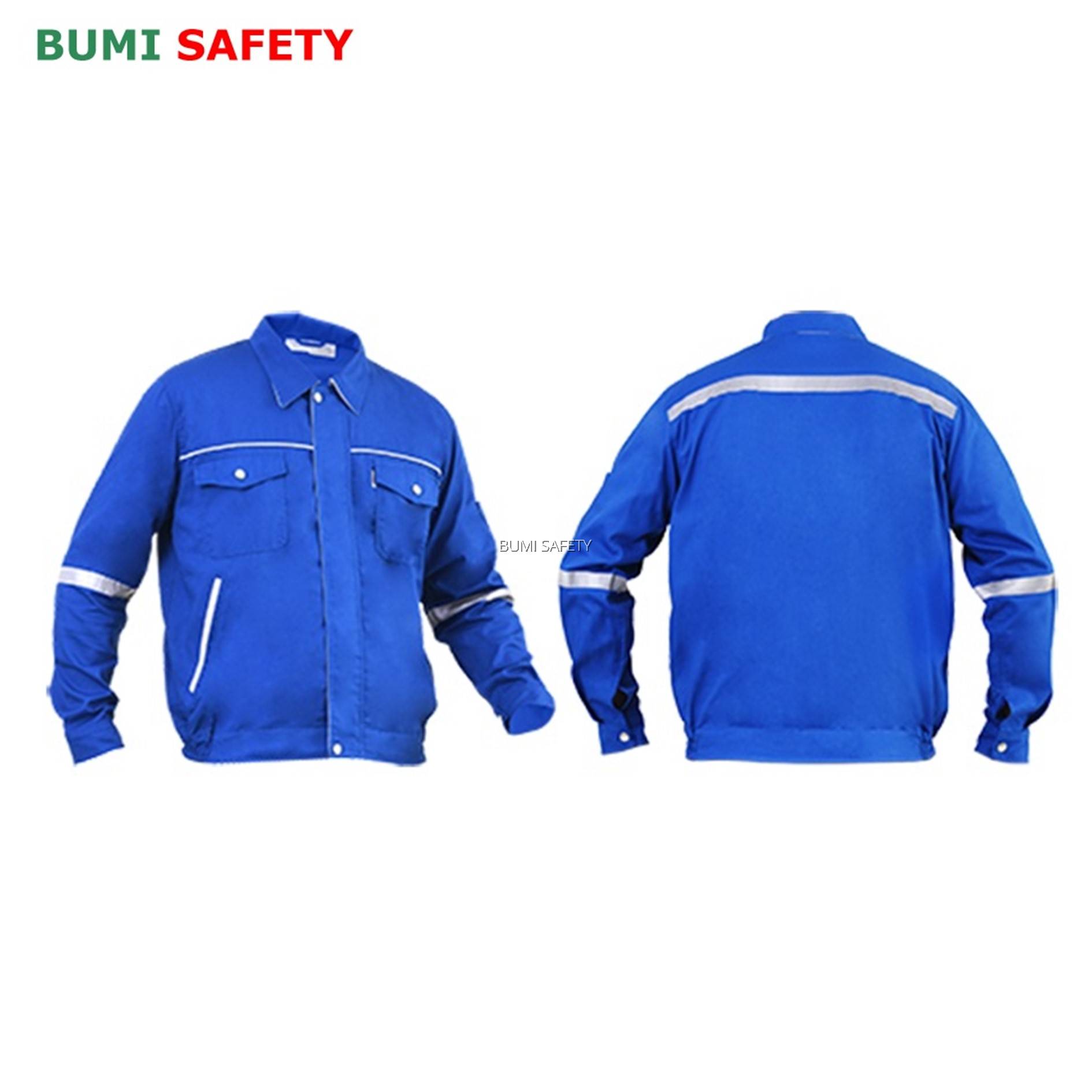 Safety Jacket Reflective Workwear Waistband 190gsm - Royal Blue